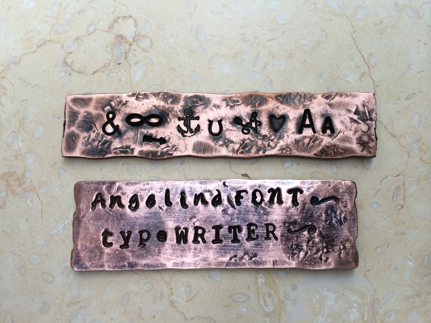 Custom Hand Forged Copper Labels for Decanters and More - Housewarming ...