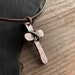 Small Hammered Rustic Copper Cross Pendant W/ Sterling Silver & Brown ...