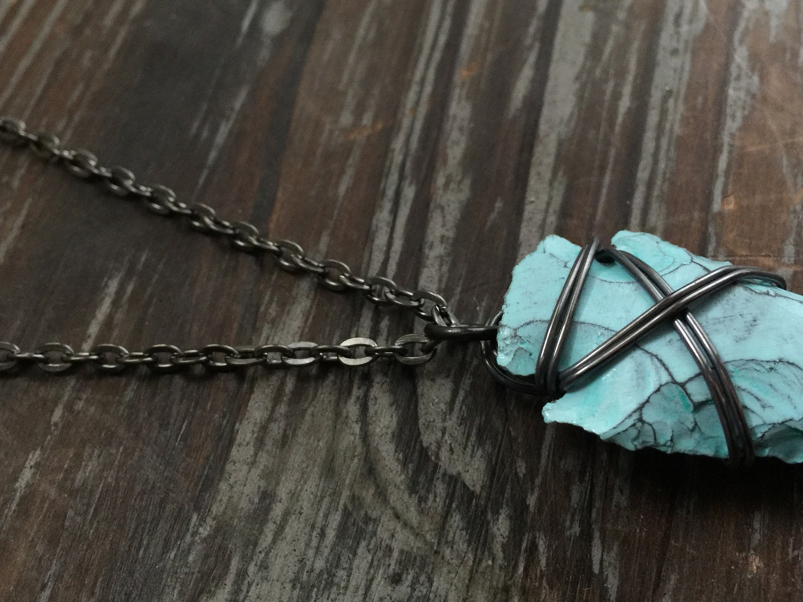 Tribal Turquoise Arrowhead Necklace Copper Wire Wrapped - Etsy