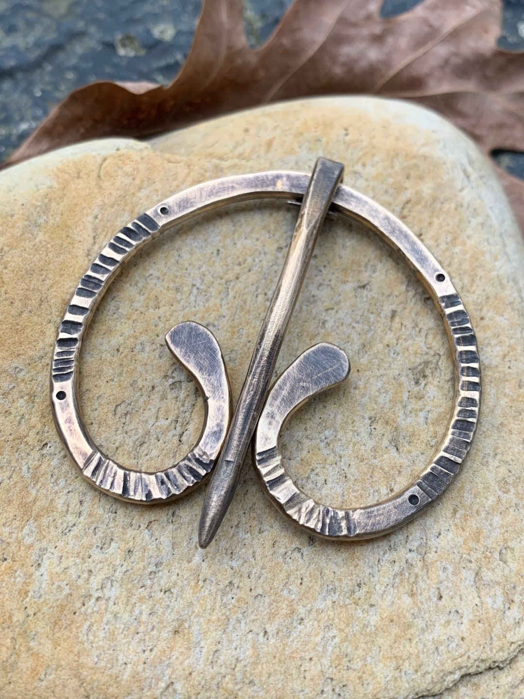 Unique Penannular Brooch / Shawl Cloak Kilt Pin - Hand Forged Rustic ...