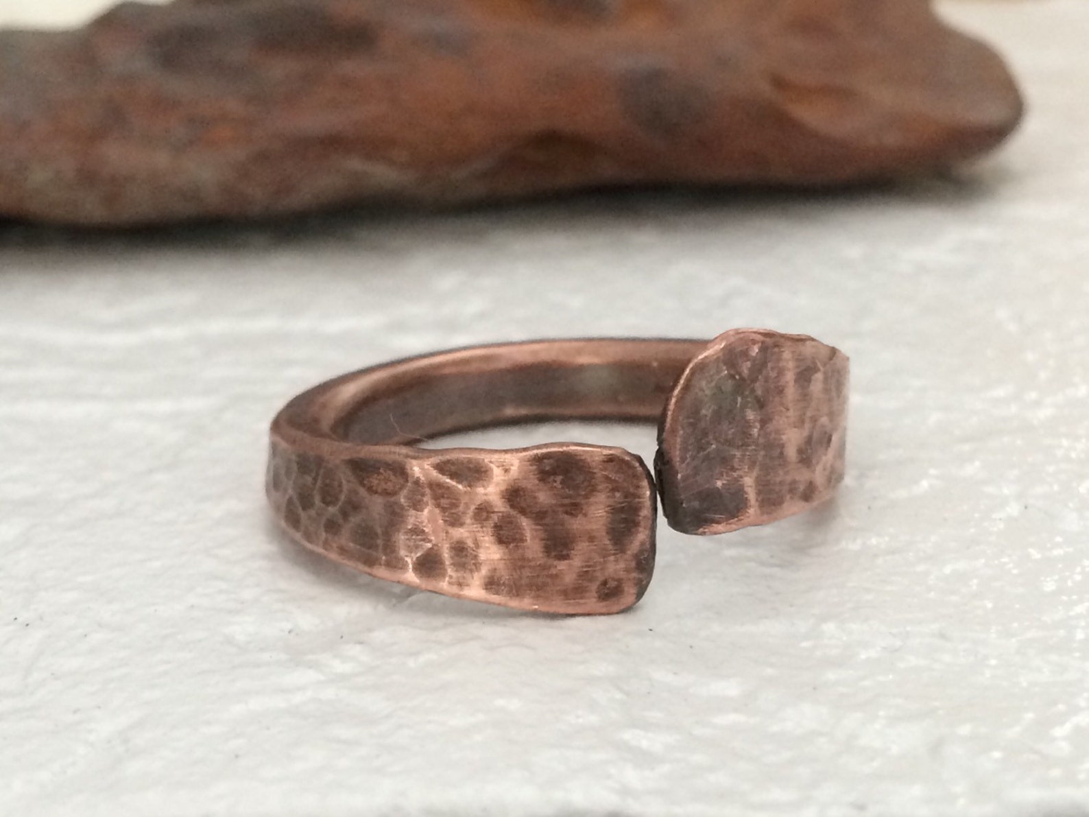 Rustic Copper Viking Ring - Oxidized & Textured Organic Jewelry Gifts ...