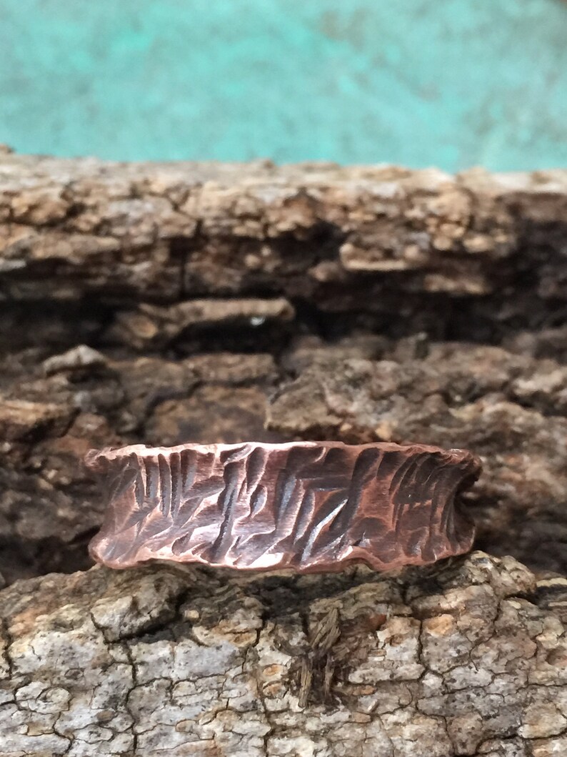 Unique Rustic Copper Ring Tapered 2mm 7mm Wedding Band - Etsy