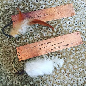 Personalized Rustic Copper Bookmark - Custom Stamped Quote - Metal Book ...
