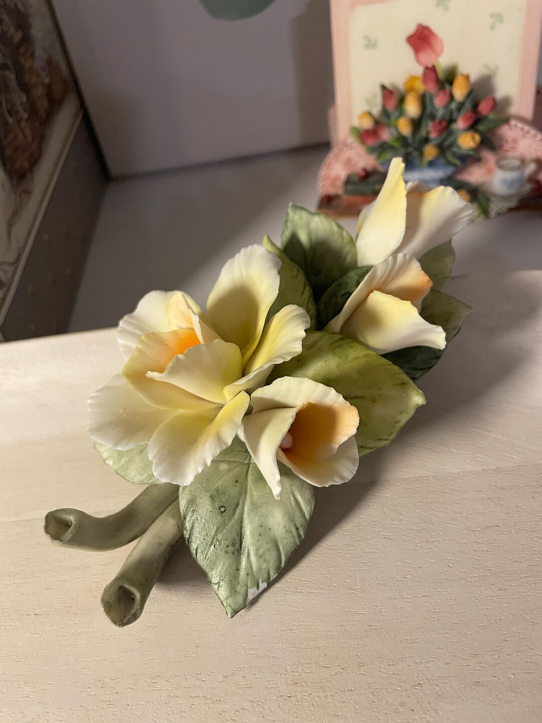 Vintage Golden Crown E&R Italy Porcelain Yellow Flower on Stems. - Etsy