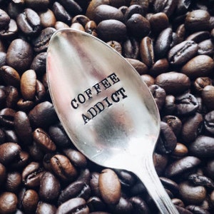Coffee Addict. Hand Letter Stamped Spoon for the Coffee Lover. - Etsy