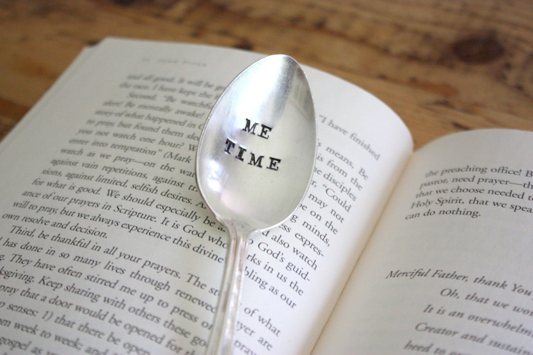 Me Time Hand Stamped Spoon Vintage Gift Every Day Vintage Tea and Books ...