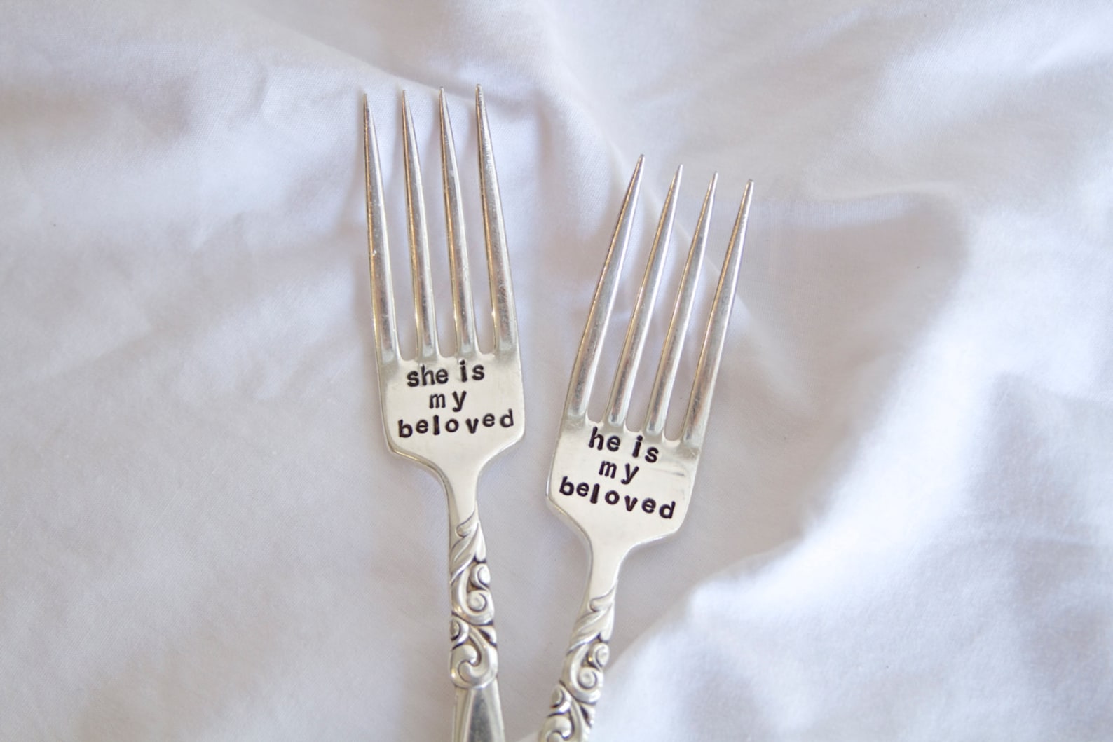 He is My Beloved and She is My Beloved L Wedding Cake Fork | Etsy