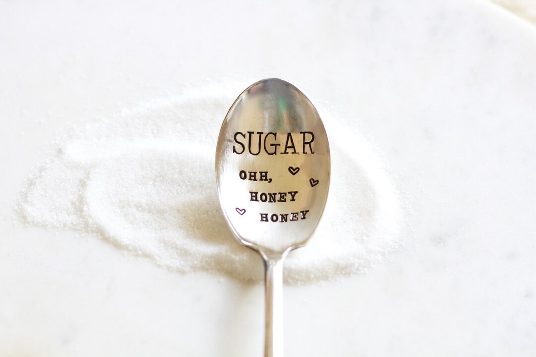 Sugar Ohh, Honey Honey Honey Spoon Hand Stamped Honey, Sugar, Coffee ...