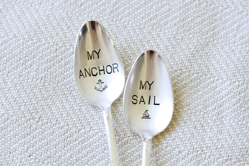 My Anchor and My Sail. Popular Wedding Spoon Set. Nautical - Etsy