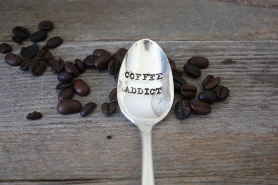 Coffee Addict. Hand Letter Stamped Spoon for the Coffee Lover. - Etsy