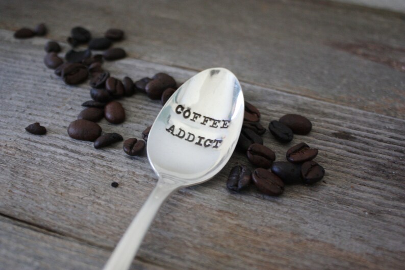Coffee Addict. Hand Letter Stamped Spoon for the Coffee Lover. - Etsy