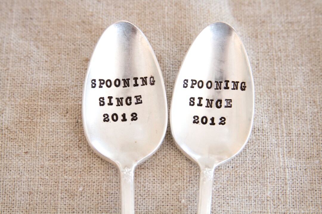 Spooning Since Anniversary Gift Stamped Spoon Set Gift - Etsy