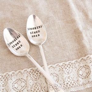 Spooning Since Anniversary Gift Stamped Spoon Set Gift - Etsy