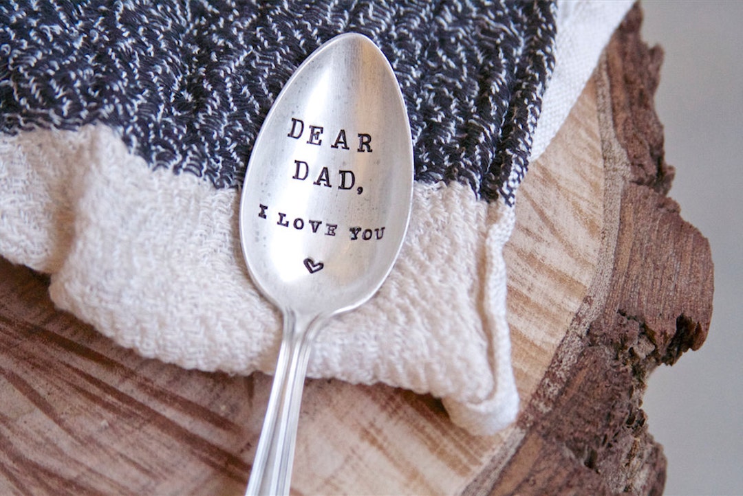 Hand Stamped Vintage Spoon. Dear Dad I Love You. Stocking - Etsy