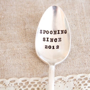 Spooning Since Anniversary Gift Stamped Spoon Set Gift - Etsy