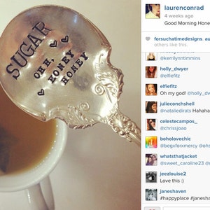 Sugar Ohh, Honey Honey Honey Spoon, Sugar Spoon. Stamped Spoon. Life is ...