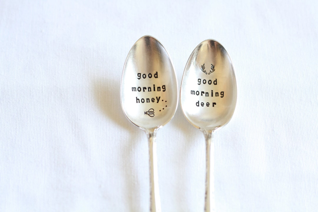 Good Morning Honey Good Morning Deer. Hand Stamped Spoon Set: as Seen ...