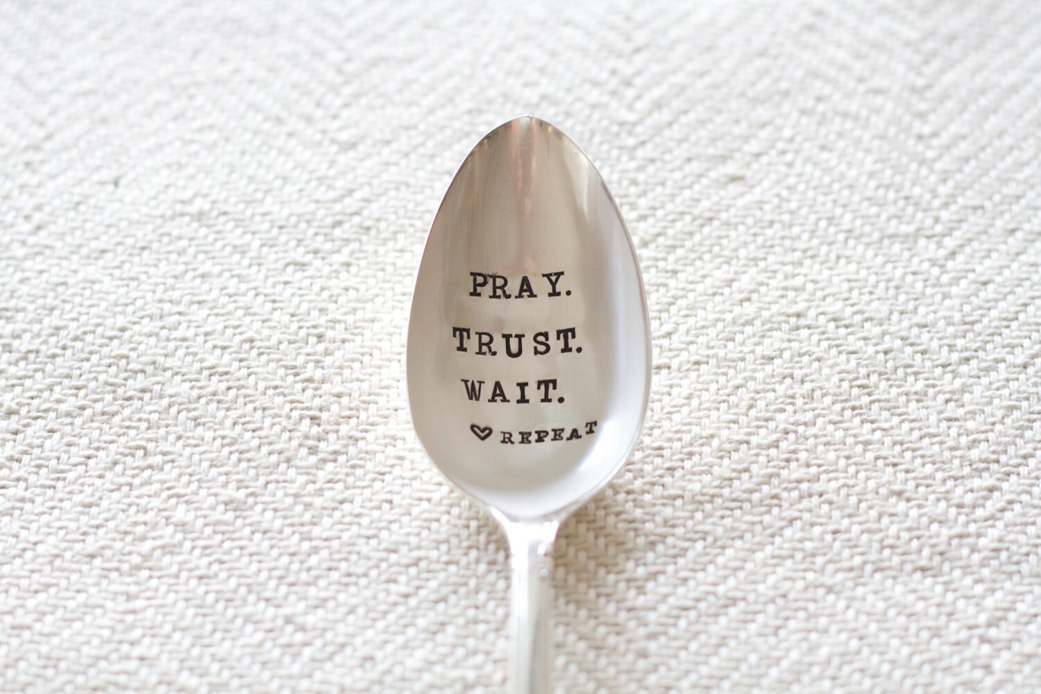 Pray. Trust. Wait. Repeat. Hand Stamped Spoon Reminder to | Etsy