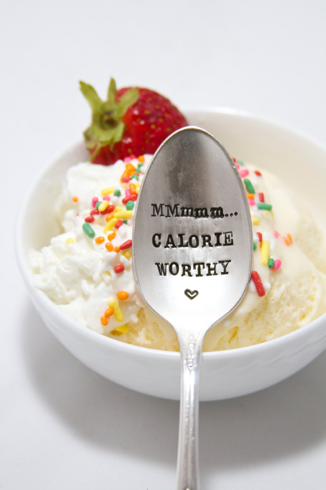Mmmmm...calorie Worthy Hand Stamped Spoon Vintage Gift - Etsy