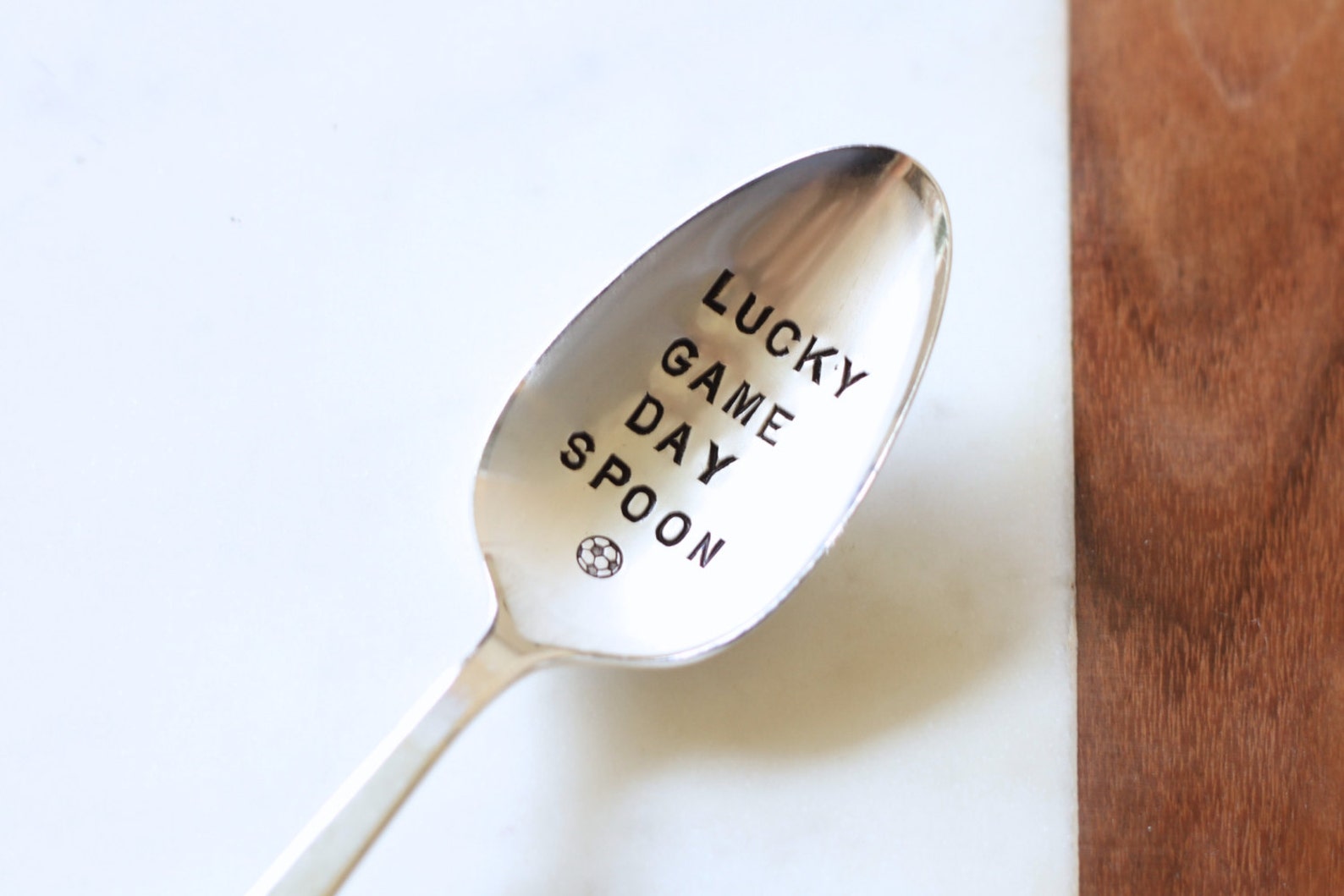 Lucky Game Day Spoon Hand Stamped Sports Spoon Sports - Etsy