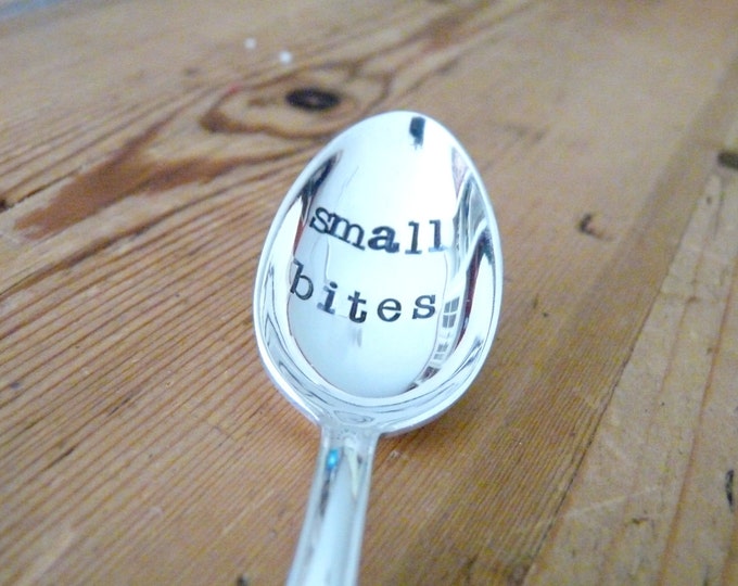Small Bites Letter Hand Stamped Baby Spoon Baby Shower - Etsy