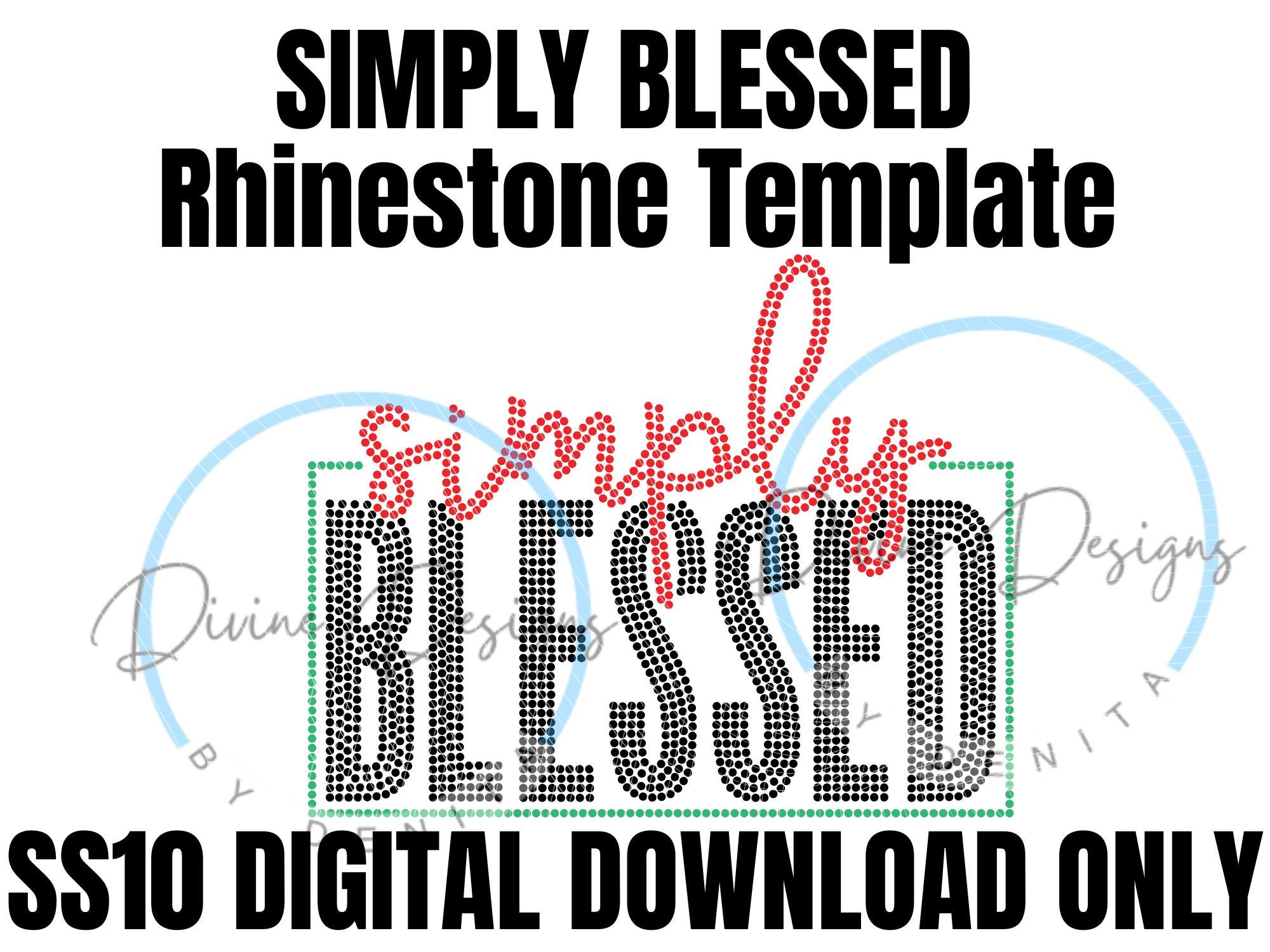 Simply Blessed Rhinestone SVG Template SS10 Hotfix Layered Design - Etsy