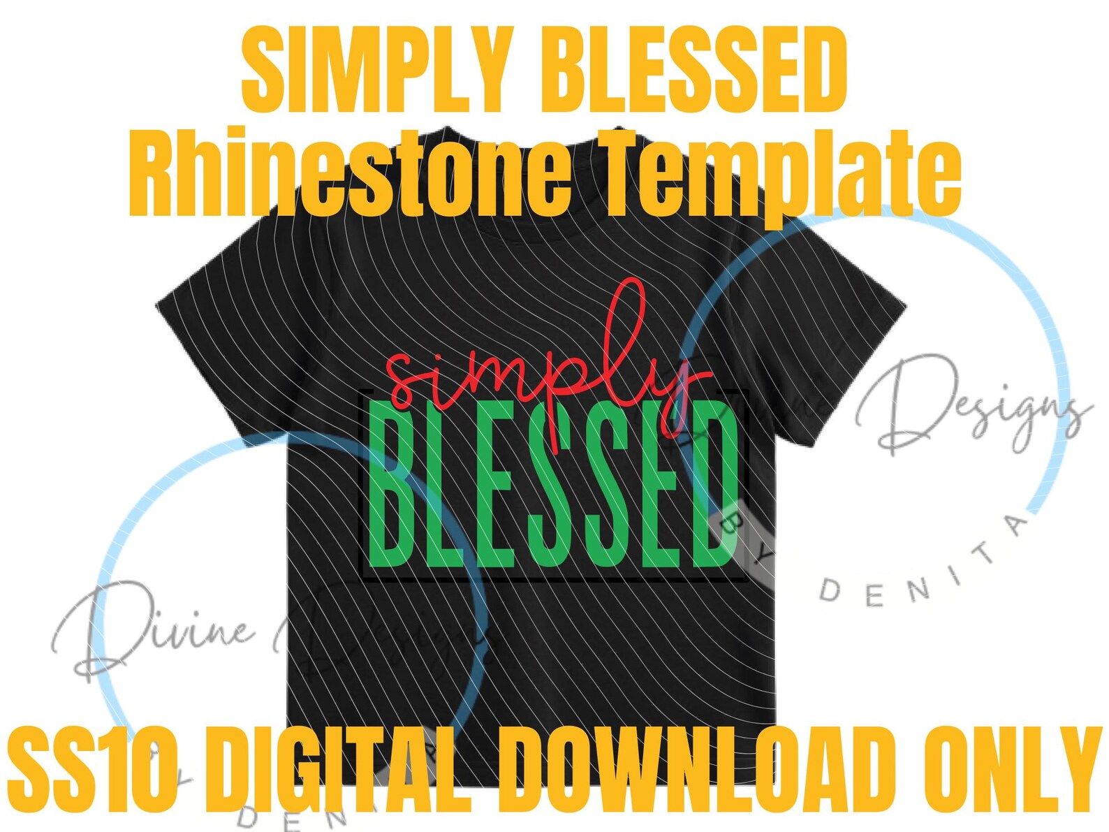 Simply Blessed Rhinestone SVG Template SS10 Hotfix Layered Design - Etsy