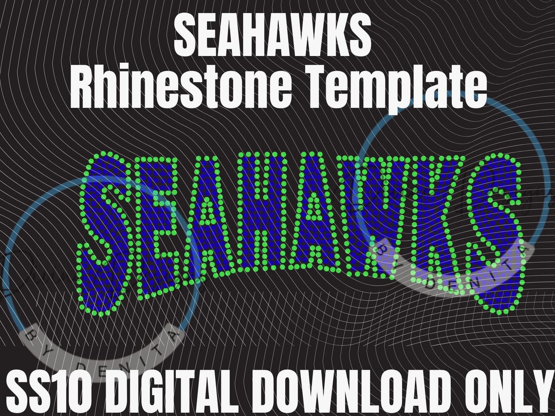 Seahawks Rhinestone SVG Template | SS10 Hotfix Shirt Design (digital ...