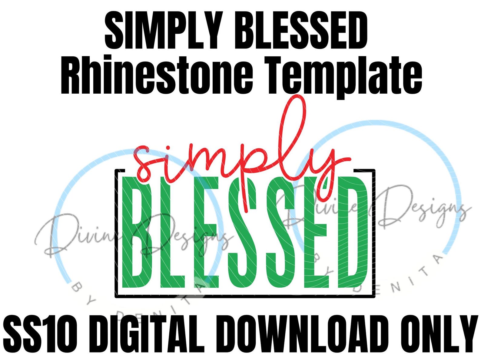 Simply Blessed Rhinestone SVG Template SS10 Hotfix Layered Design - Etsy