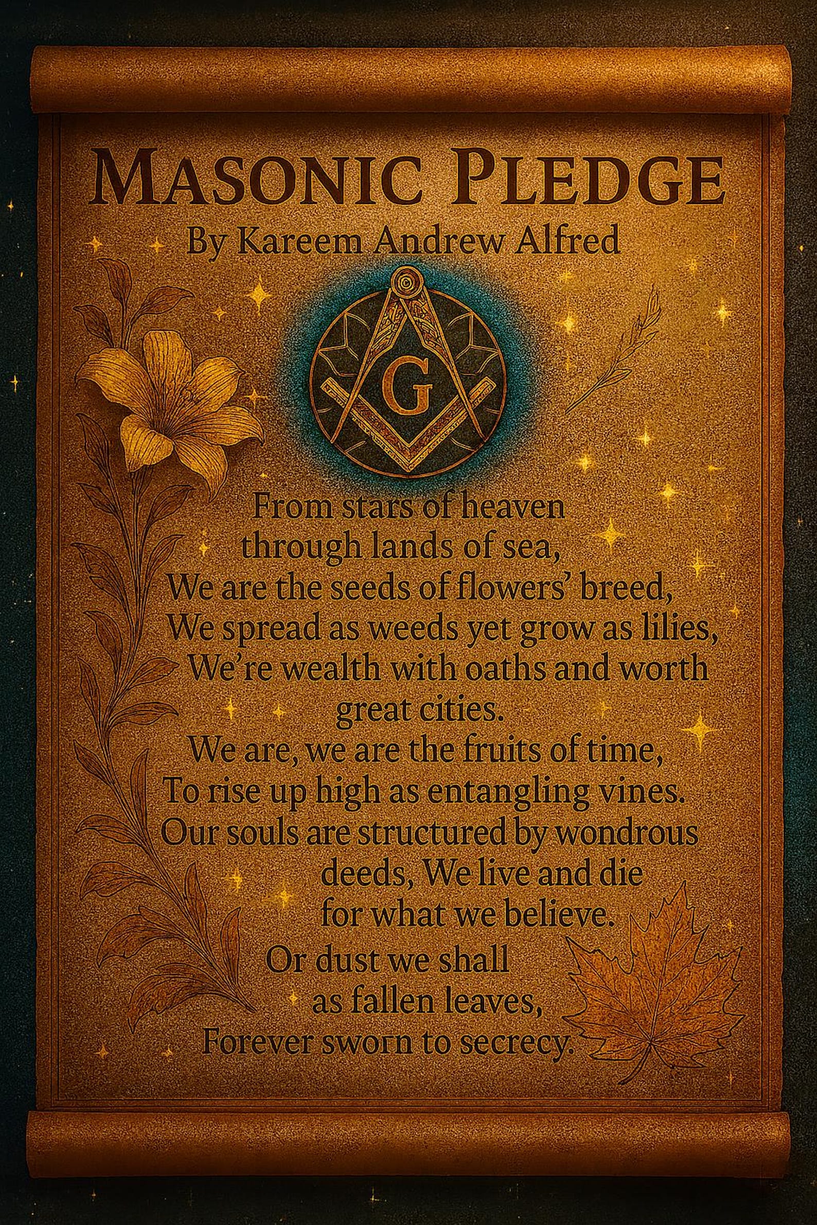 Masonic Pledge – Original Poem | Symbolic Brotherhood Poetry | Esoteric ...