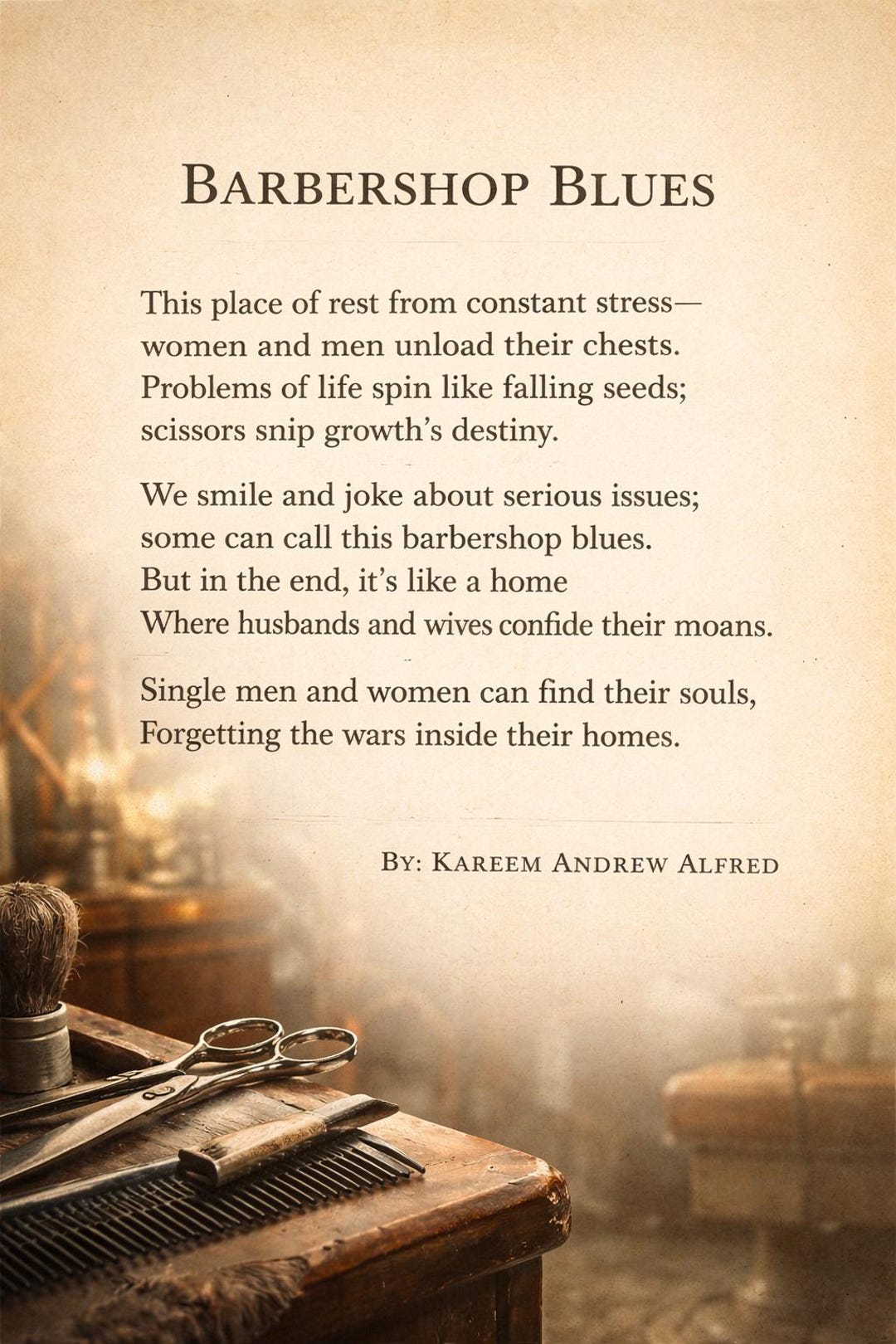 Barbershop Blues – Original Poem Wall Art | Community & Reflection ...