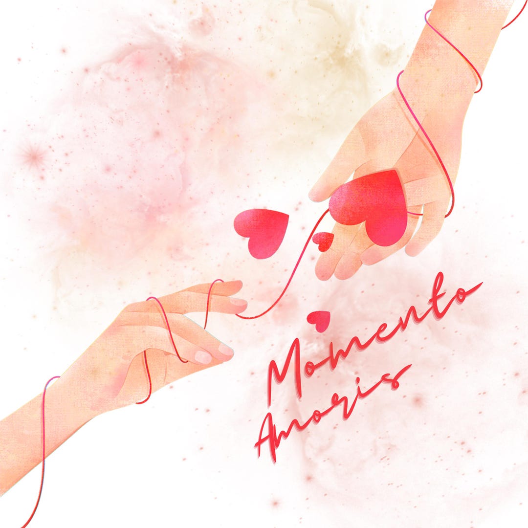 Momento Amoris Couple Hands Art Print – Romantic Lovers Illustration ...