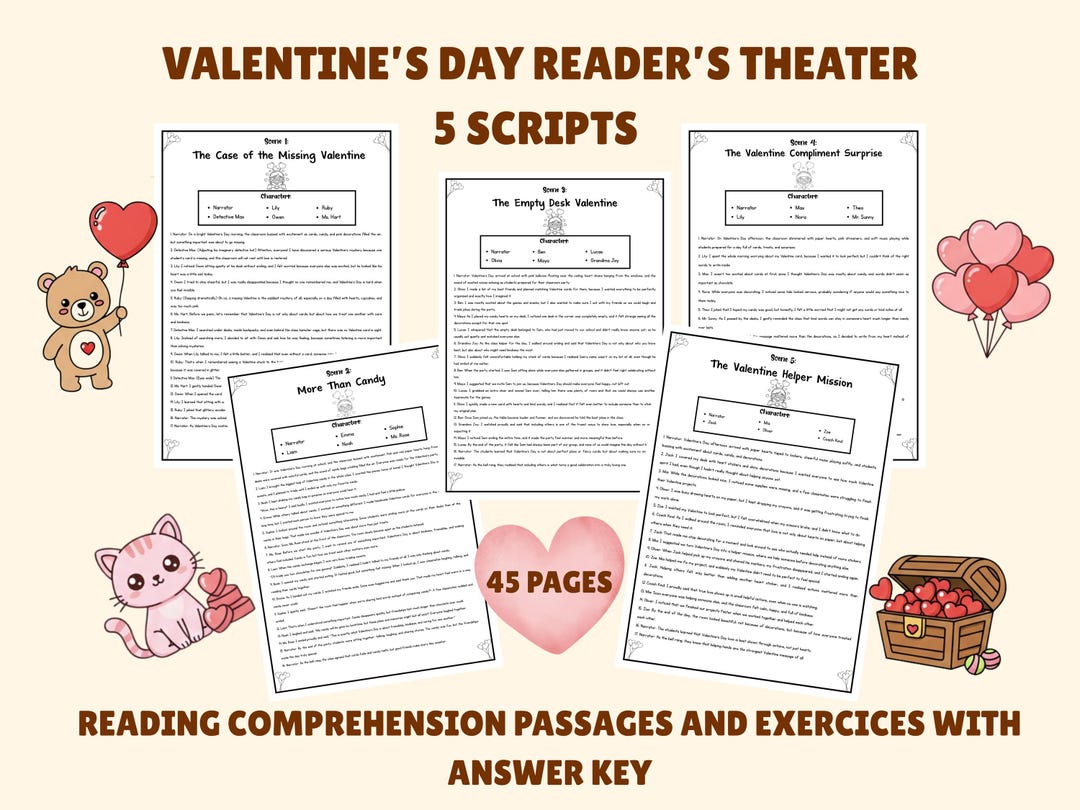 Valentine's Day Readers Theater Plays | Fluency Script Readers Theater ...