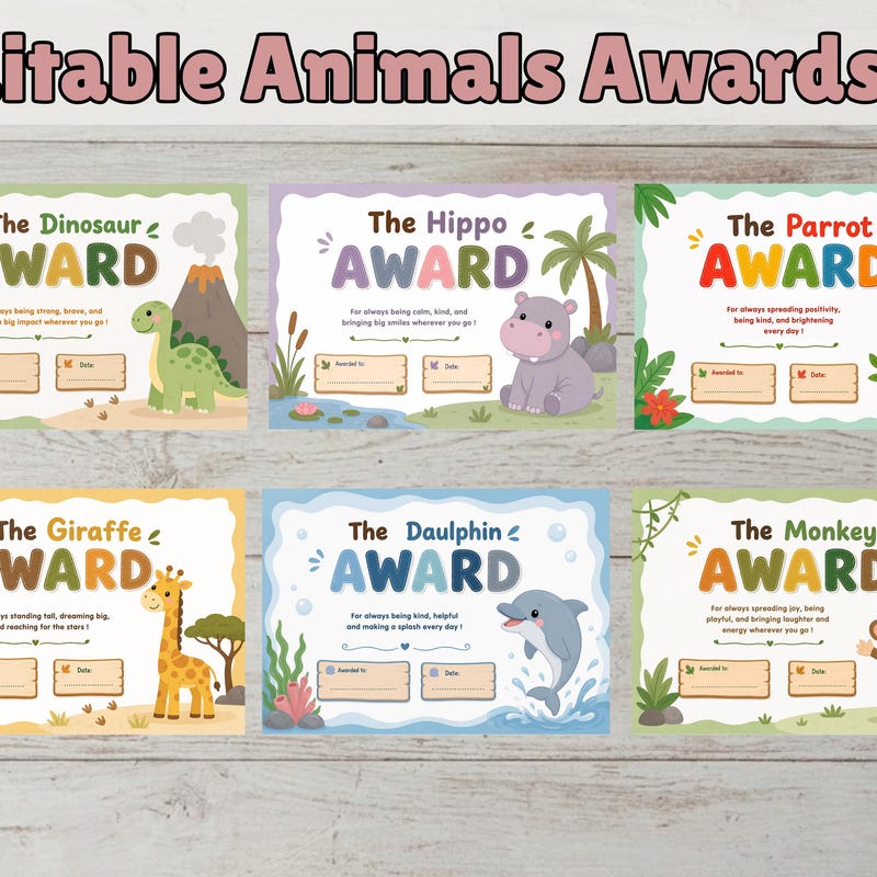 Preschool Animal Awards - Etsy