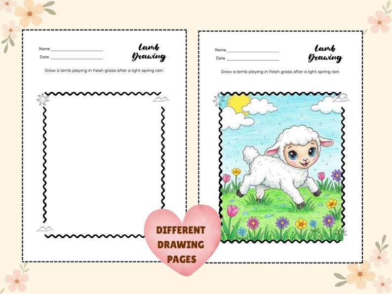 Lamb Cut & Paste Craft Printable, Spring Baby Farm Animals, Build a ...