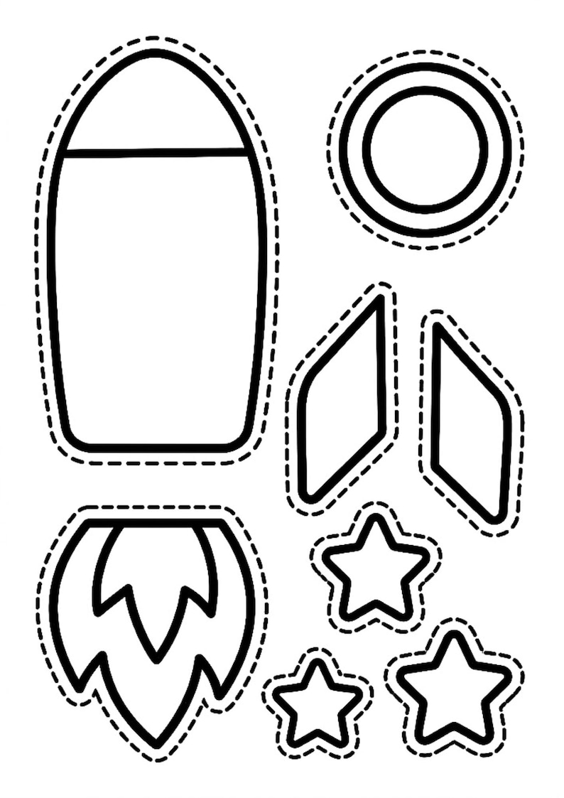 Build a Rocket Craft Printable for Kids | Preschool Cut and Paste ...