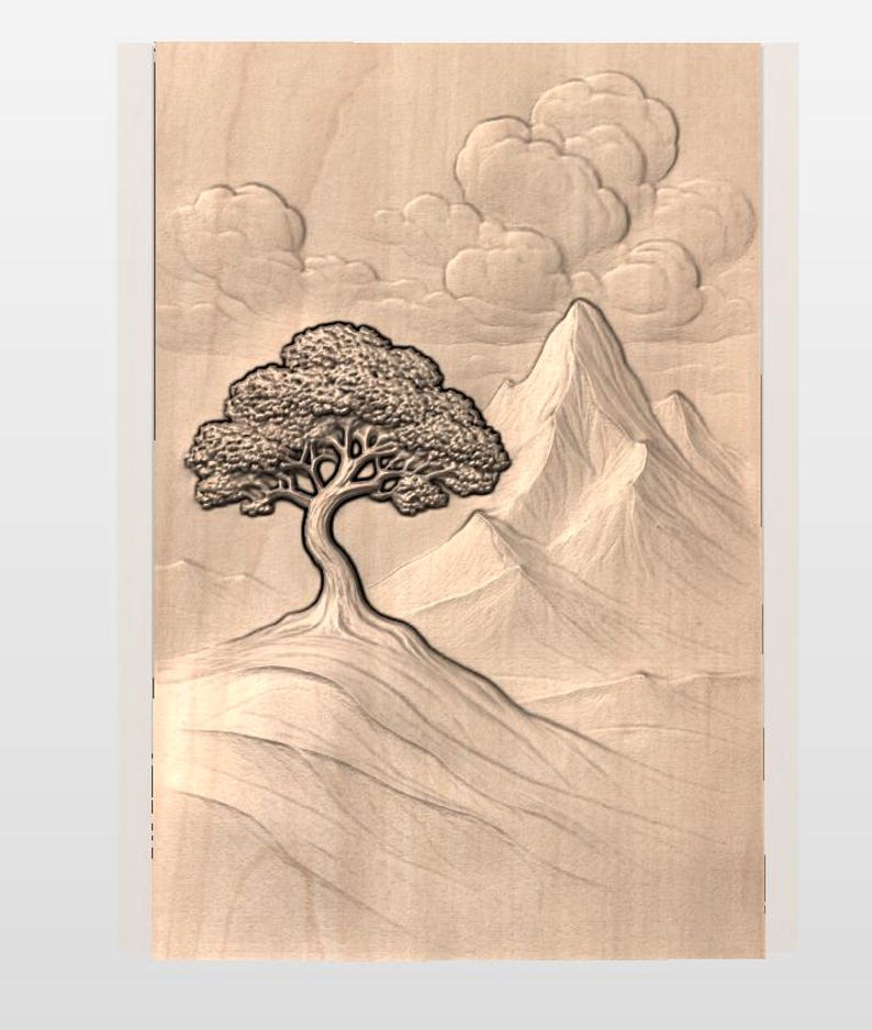 Tree 3D Model STL, Nature Wall Decor, CNC Files for Wood Carving, Bas ...