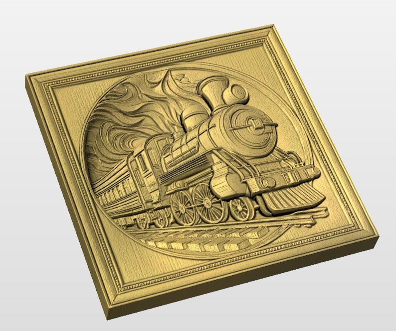 Steam Train 3D Model STL, Locomotive Wall Decor, CNC Files for Wood ...