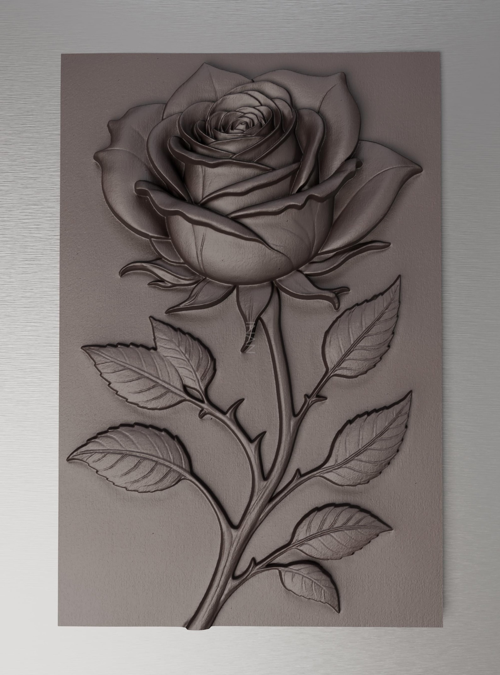 Rose Flower 3D Model STL, Floral Wall Decor, CNC Files for Wood Carving ...