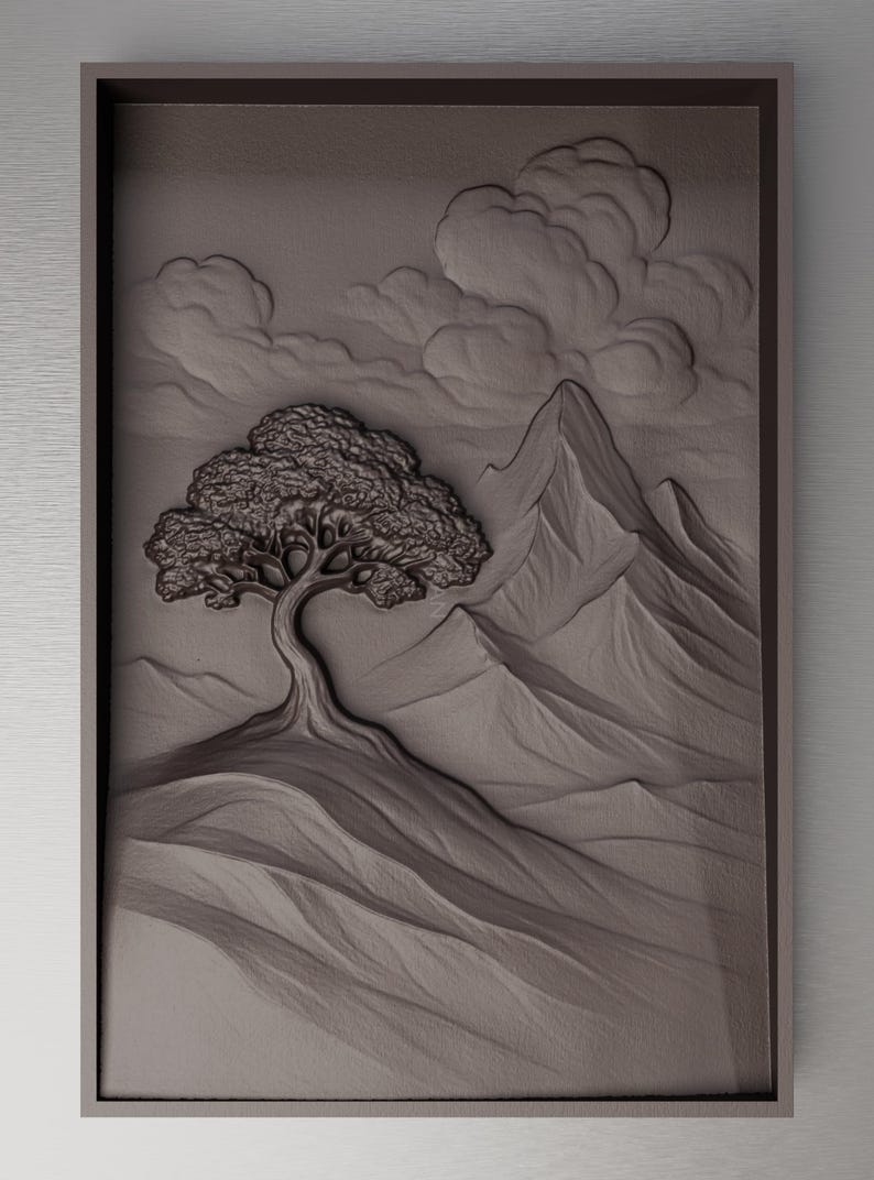 Tree 3D Model STL, Nature Wall Decor, CNC Files for Wood Carving, Bas ...