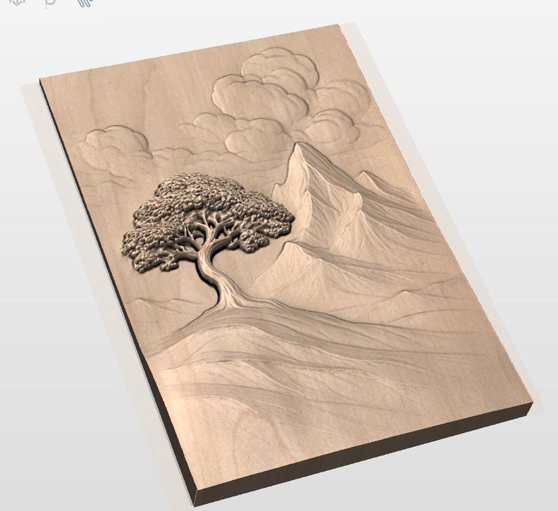 Tree 3D Model STL, Nature Wall Decor, CNC Files for Wood Carving, Bas ...