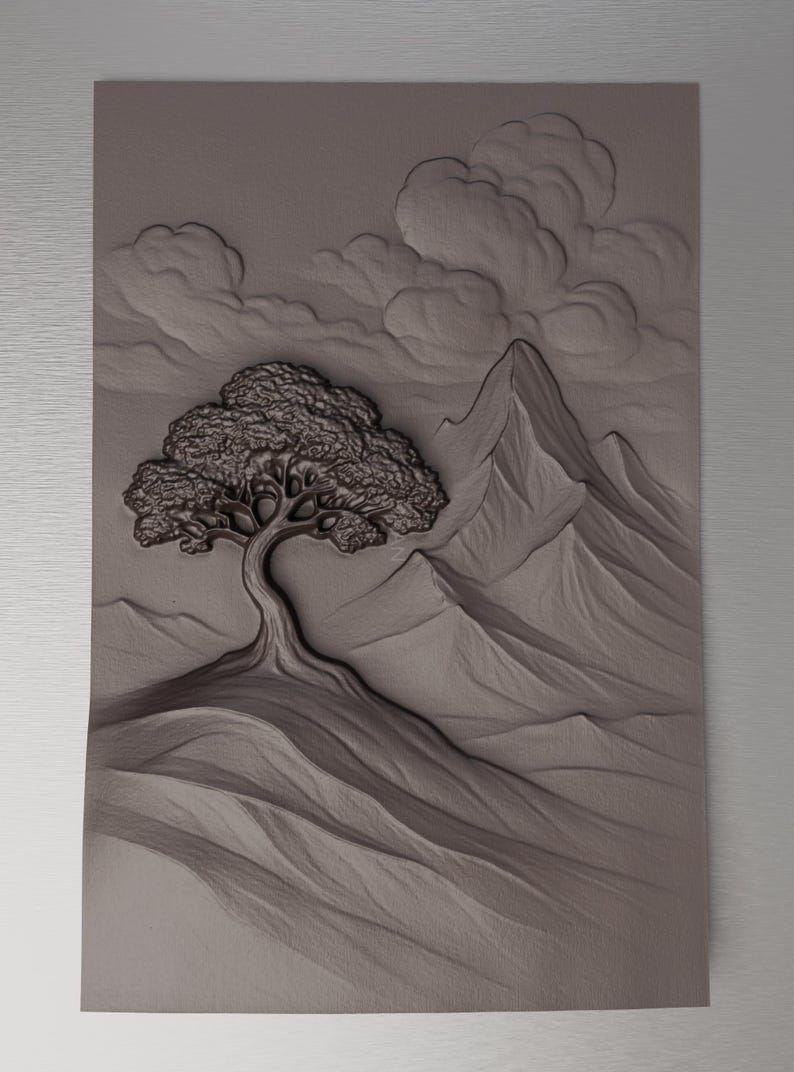Tree 3D Model STL, Nature Wall Decor, CNC Files for Wood Carving, Bas ...