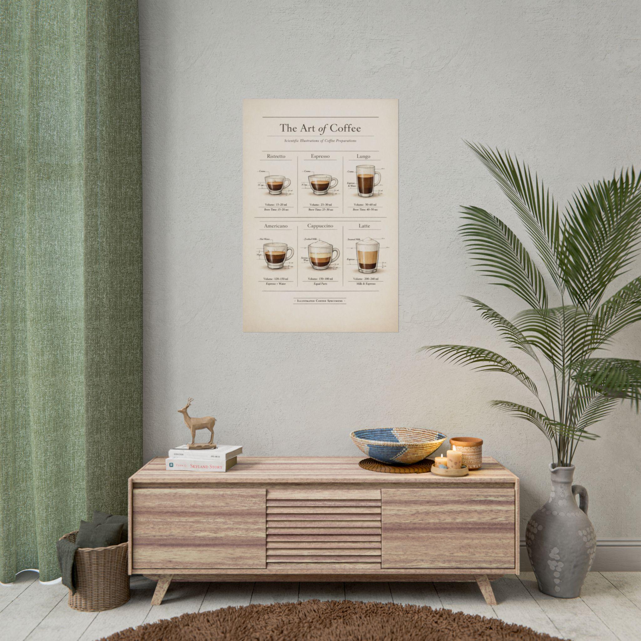Coffee Diagram Poster | Illustrated Espresso Guide, Kitchen Wall Art - Etsy