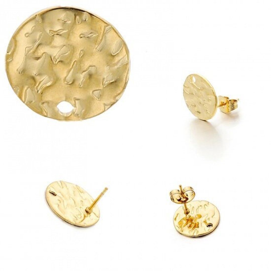 Support Boucle D'oreille Rond En Acier Doré 13 Mm Puce - Etsy