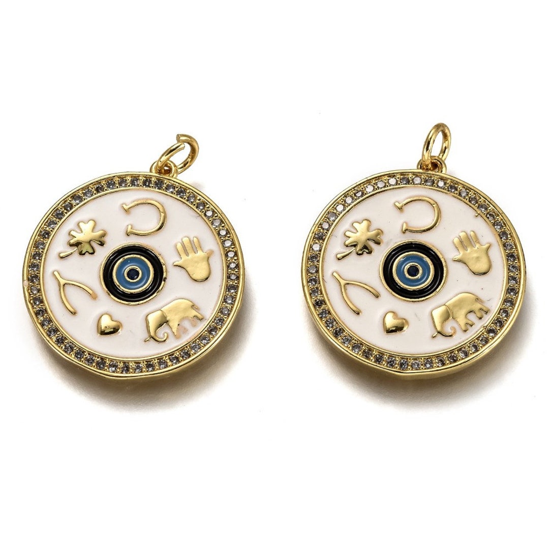 Pendentif Constellation Plaqué or 18K Et Cristal Zircon Micro Pavé 24mm ...