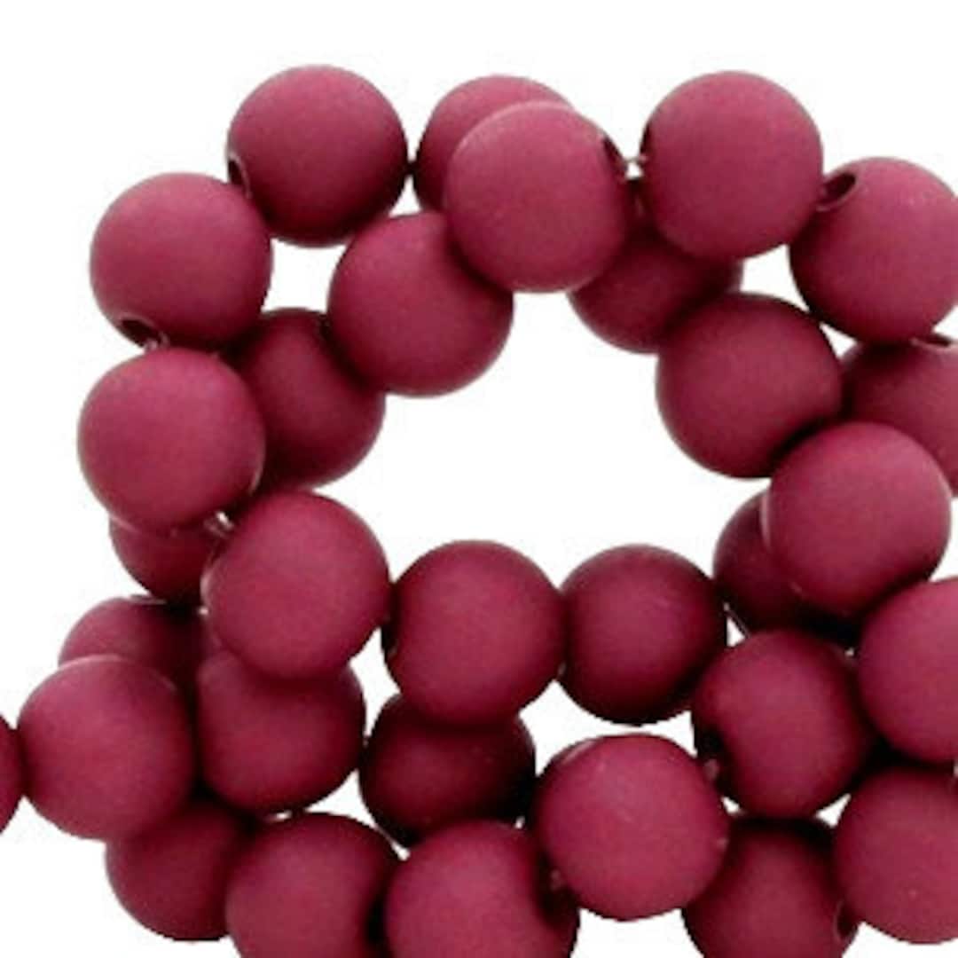 50 Perles Acryliques 8 Mm Perle Création Bijoux Perle Rouge Vin - Etsy
