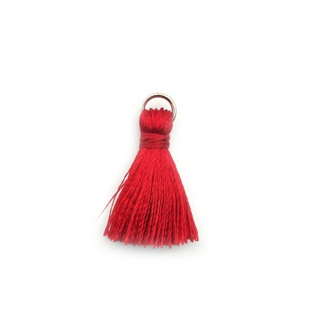 10 Pompons Rouge En Coton Anneaux Doré Pompon Coton 25 Mm - Etsy