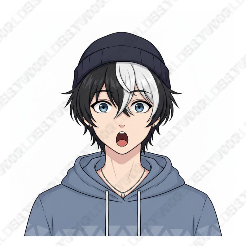 Male Pngtuber Model Bundle – 11 Expressions – Anime Boy Avatar – Voice ...