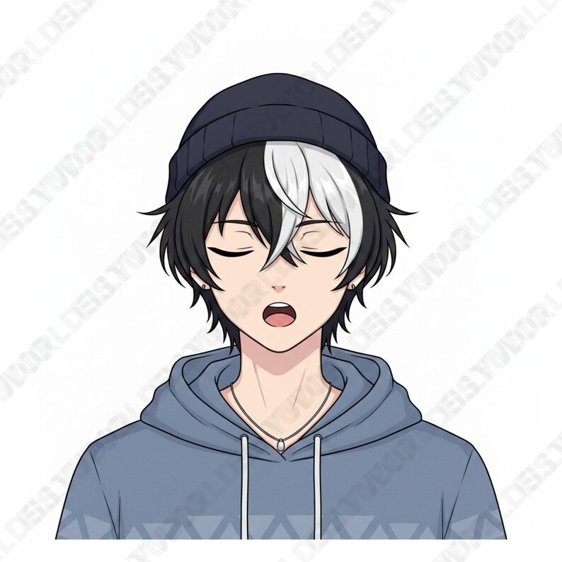 Male Pngtuber Model Bundle – 11 Expressions – Anime Boy Avatar – Voice ...