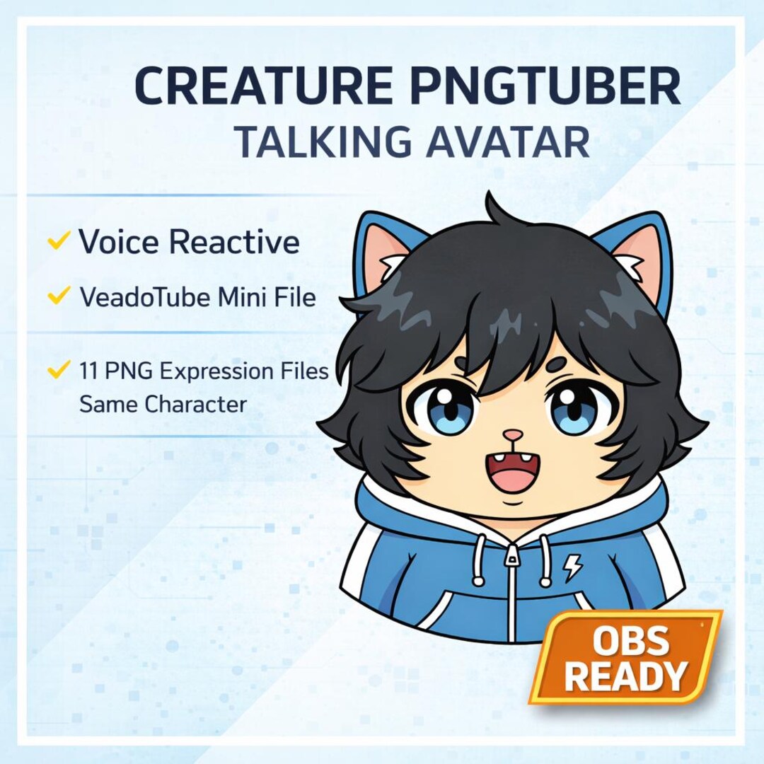 Cute Creature Pngtuber – 11 PNG Expressions – Talking Cat Avatar ...